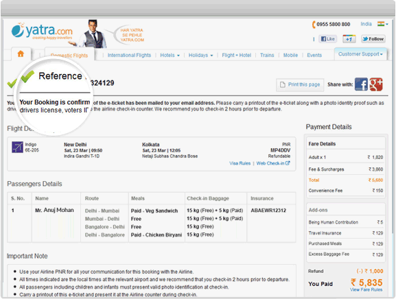 Spicejet Air Ticket Sample
